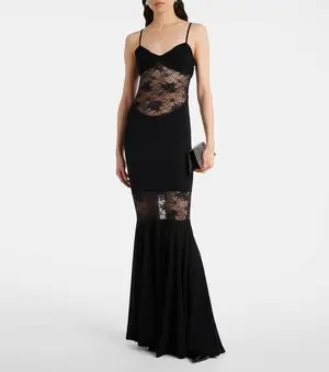 Nina Ricci Paneled Lace Gown
