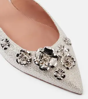 AQUAZZURA Bloom Embellished Ballet Flats