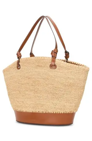 Staud Squillo Raffia Tote - Natural/ Tan