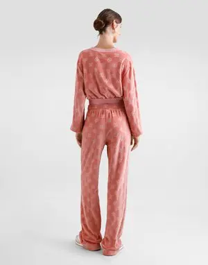 Dolce & Gabbana Short Chenille Jacquard Sweatshirt With Dg Logo