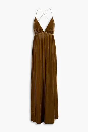 Zimmermann Gathered Velvet Maxi Dress