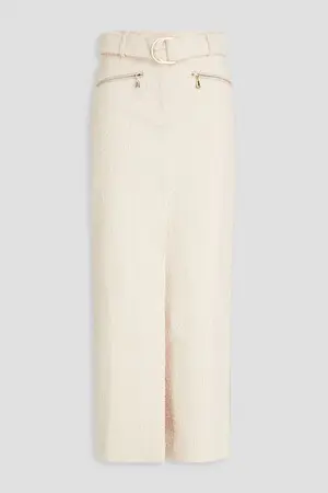 Zimmermann Belted Cotton-blend Bouclé Maxi Skirt