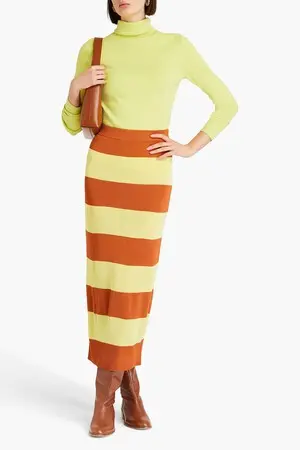 Zimmermann Striped Knitted Midi Skirt
