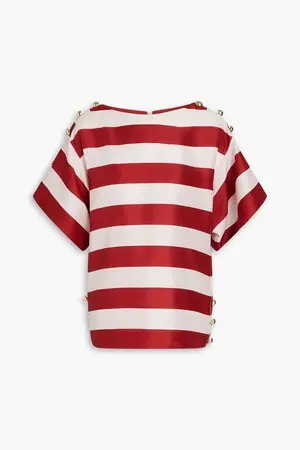 Zimmermann Striped Silk-satin Top