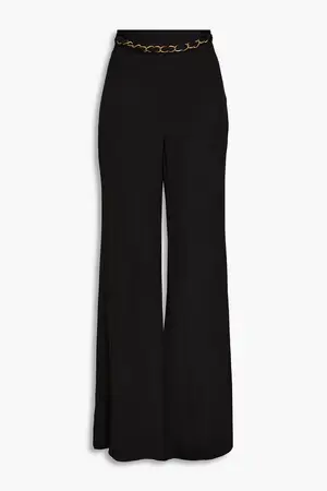 Zimmermann Embellished Crepe Flared Pants - Black