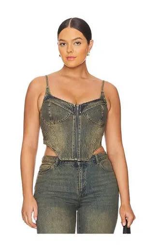 AFRM Iris Denim Bustier