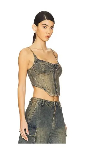 AFRM Iris Denim Bustier