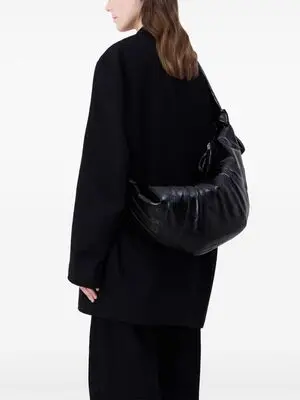 LEMAIRE Large Croissant Bag In Coated Cotton - Black