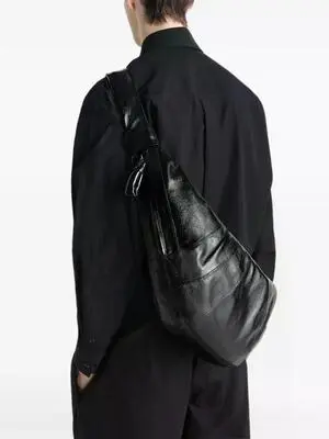 LEMAIRE Large Croissant Bag In Coated Cotton - Black