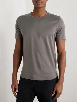 Loro Piana Silk And Cotton-blend T-shirt - Gray