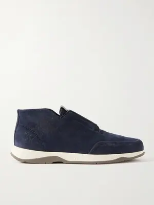 Berluti Suede Échappée Scritto' Slip-on Sneakers - Blue
