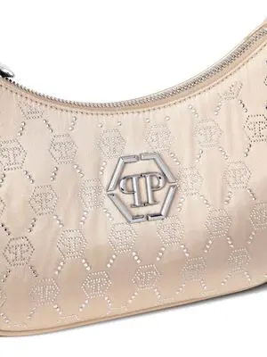 Philipp Plein Rhinestone-embellished Monogram Shoulder Bag - Neutrals