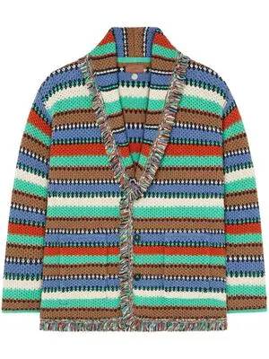 Alanui Striped Cardigan - Green