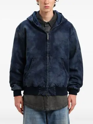 Palm Angels Curved-logo Zip-up Hoodie
