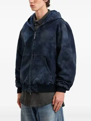 Palm Angels Curved-logo Zip-up Hoodie