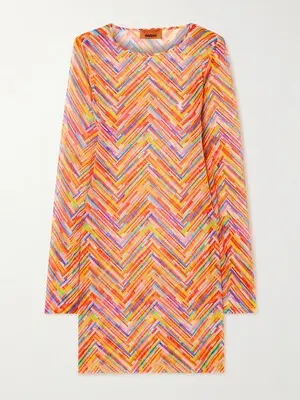 Missoni Printed Stretch-tulle Mini Dress - Multi