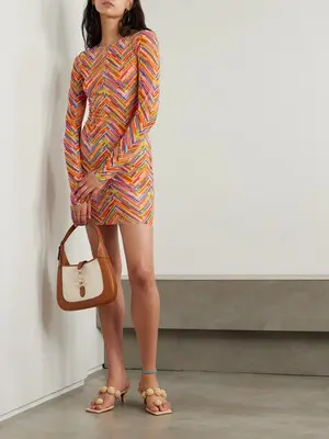 Missoni Printed Stretch-tulle Mini Dress - Multi
