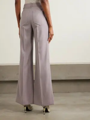 Victoria Beckham Alina Textured-wool Wide-leg Trousers