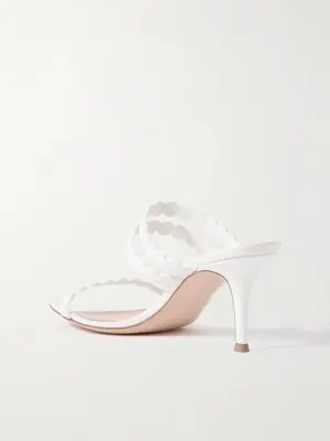 GIANVITO ROSSI Kai 75 Leather Mules - White