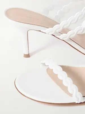 GIANVITO ROSSI Kai 75 Leather Mules - White