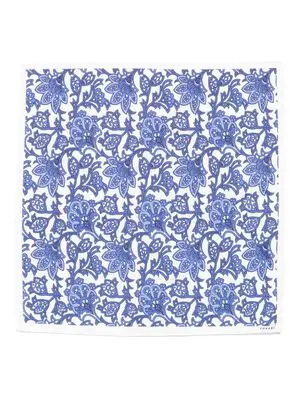 FURSAC Floral-print Pocket Scarf - White