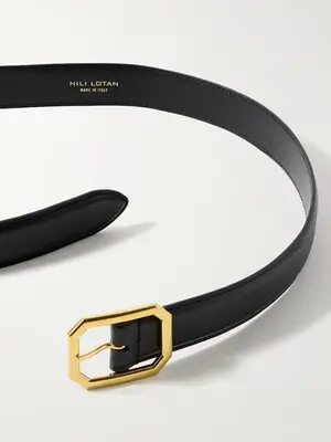 NILI LOTAN Anais Leather Belt - Black