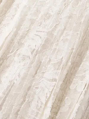 DANIELLE FRANKEL Marlow Pintucked Cotton-blend Corded Lace Gown