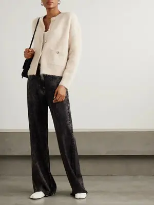 ANINE BING Bobbie Brushed Alpaca-blend Cardigan