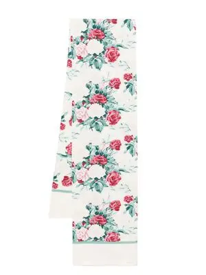 FURSAC Floral-print Scarf - White