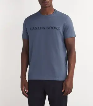 Canada Goose Cotton Embroidered Emerson T-shirt - Blue