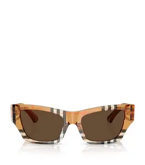 Burberry Acetate Square Cat Eye Sunglasses - Brown