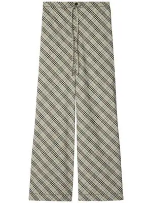 Burberry Checked Trousers - Neutrals