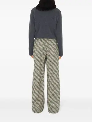Burberry Checked Trousers - Neutrals