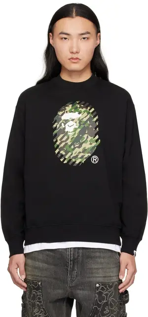 A BATHING APE BAPE Black ABC Camo Ape Head Sweatshirt - Black