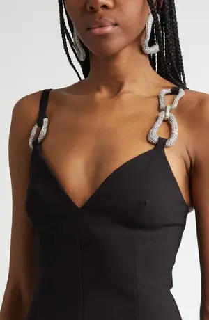 AREA Crystal Link Minidress