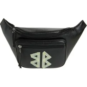 Balenciaga Explorer Leather Belt Bag - 1004 Washed Black