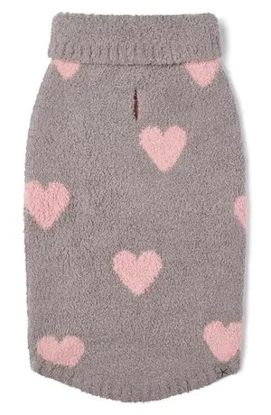Barefoot Dreams Cozychic® Heart Print Pet Sweater - Beach Rock-bloom