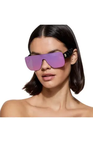 Kurt Geiger 99mm Oversized Shield Sunglasses - Gold/ Rainnbow Gradient