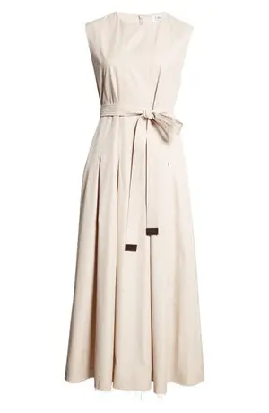 Max Mara Amina Cotton Twill Midi Dress - Beige