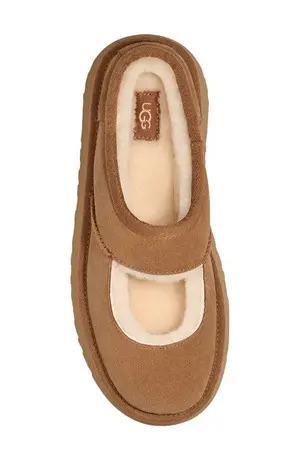 UGG Bea Shearling Lined Platform Mary Jane - Chestnut