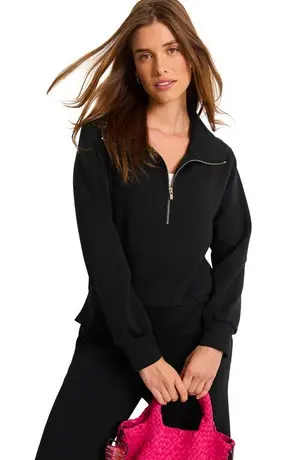Tommy Bahama Palm Voyage Half Zip Pullover - Black