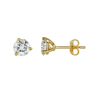 LUVMYJEWELRY 1.5 Ct Tw Lab Grown Diamond Stud Earrings - 14k Yellow Gold