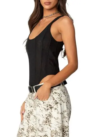 EDIKTED Taty Mesh Corset Tank