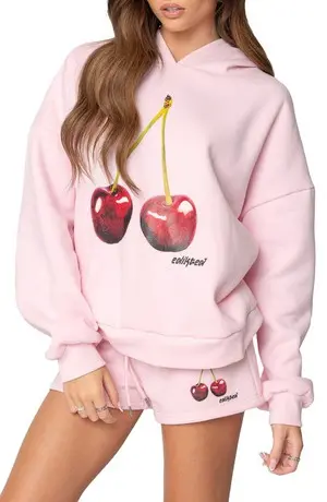 EDIKTED Mon Cheri Oversize Hoodie - Light-pink