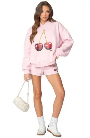 EDIKTED Mon Cheri Oversize Hoodie - Light-pink