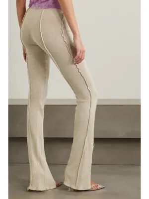 SIEDRES Linen-blend Flared Pants With Appliqu