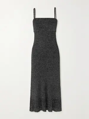 Proenza Schouler White Label Lorenia Metallic Lamé Maxi Dress - Silver