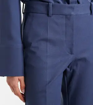 JOSEPH Coleman Cropped Gabardine Slim Pants - Blue