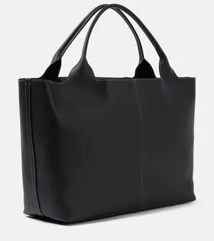 TOD'S Medium Leather Tote Bag - Black