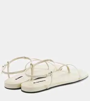 JIL SANDER Leather Thong Sandals - White
